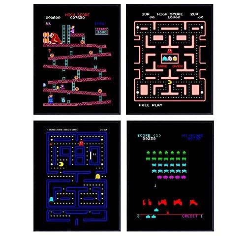 Amazon.com: Classic Arcade Games - Arcade Decor - 8x10 Wall Art Prints ...