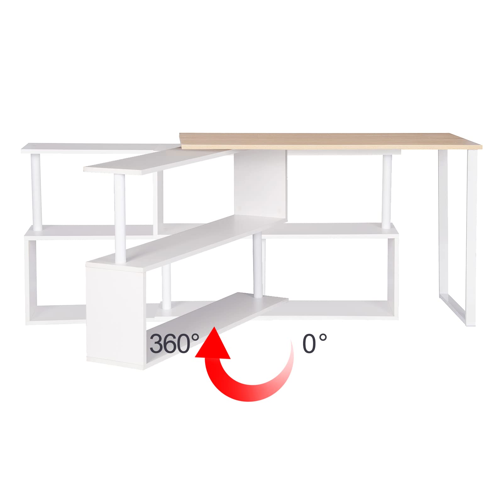 Buy WOLTU Computer Office Desk Wood L-Shaped Corner Desk with Shelves ...