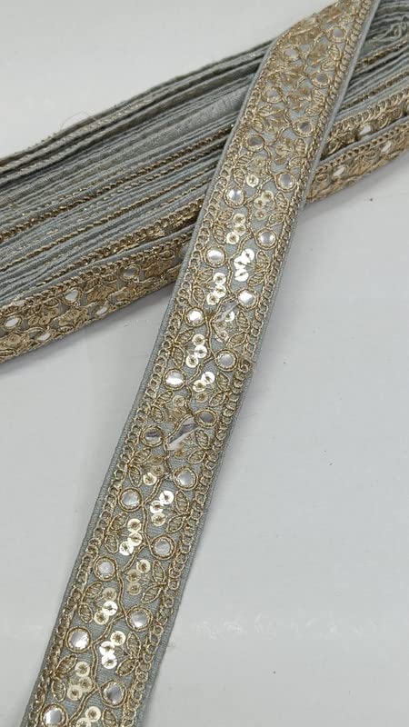 Deeps Creation 1.5 inch Wide Mirror Lace Border Embroidery Design Lace ...