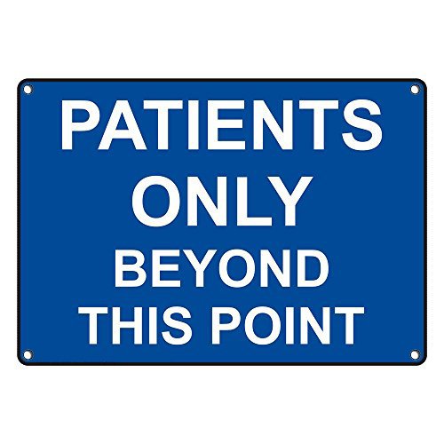 Amazon.com: Weatherproof Plastic Patients Only Beyond This Point Sign ...