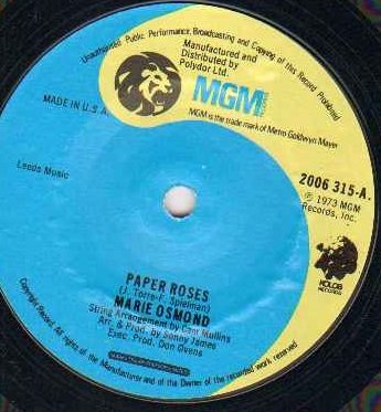 Amazon.com: Marie Osmond - Paper Roses - 7 inch vinyl / 45: CDs & Vinyl
