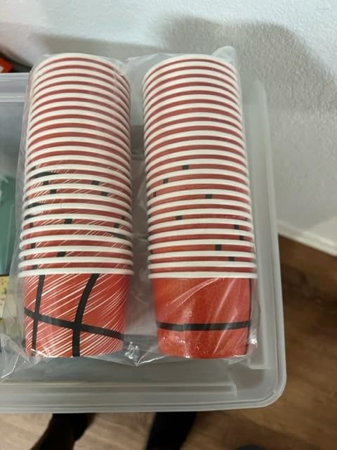Amazon.com: Basketball Hoop Snack Cups 48 Sets Basketball Party ...