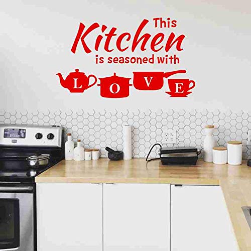 Buy KREEPO This Kitchen is Seasoned with Love- Wall Sticker for Cafe ...