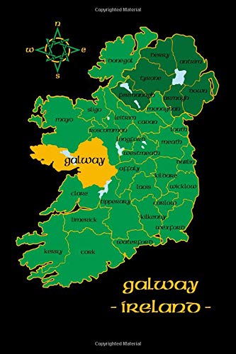 Galway Ireland County Map Irish Travel Journal: Republic of Ireland ...