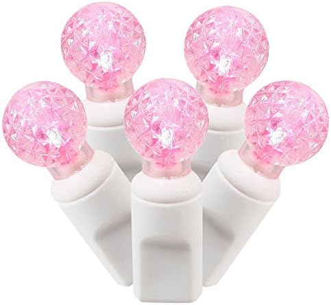Amazon.com: 612 Vermont 100 Pink Christmas Lights on a White Wire ...