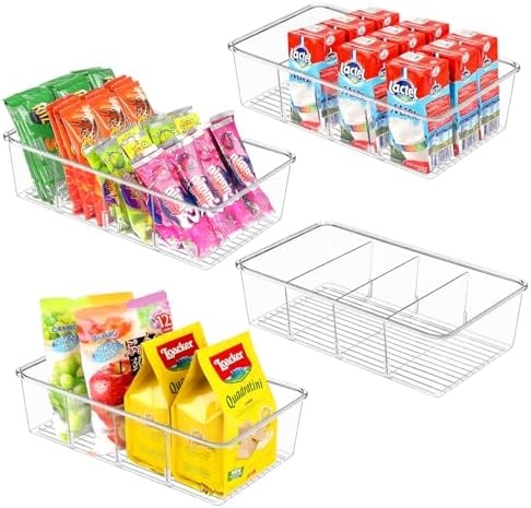 Amazon.com - Stackable 6 Pack Snack Organizer for Pantry Shelf,Clear ...