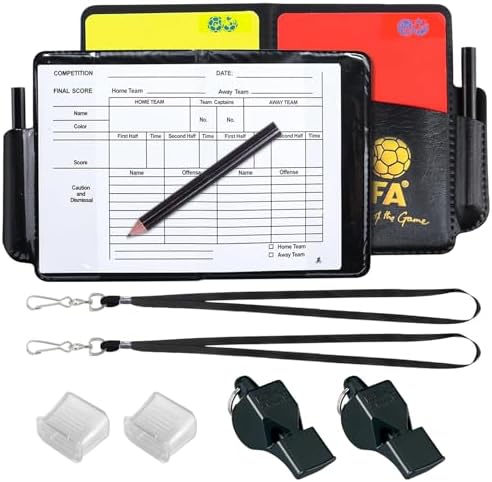 QMLING 2 Football Referee Kit, Red and Yellow Football Referee Cards ...