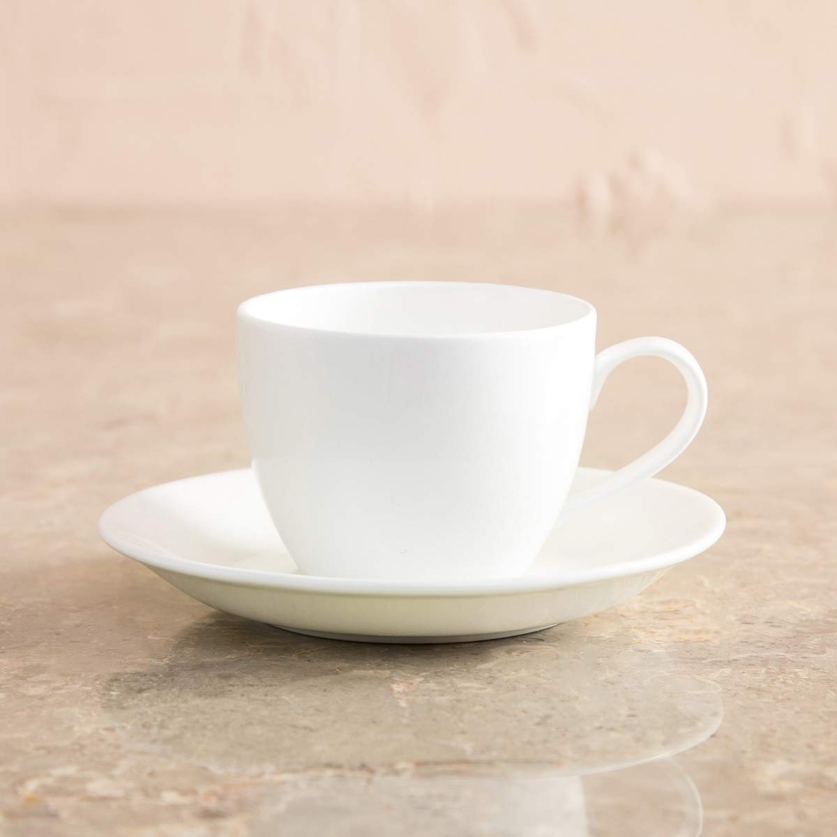 Home Centre Riva Bone China Cup and Saucer Set ( White ) : Amazon.in ...