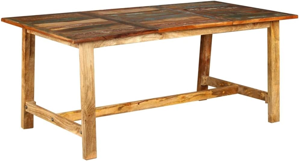 Amazon.com - vidaXL Dining Table – Solid Reclaimed Wood | Rugged ...