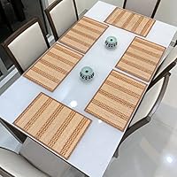 Buy HOKIPO Reversible Bamboo Table Mats for Dining Table, Set of 6 ...