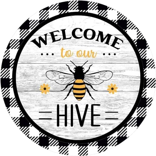 Amazon.com: Bee Welcome Sign for Front Door, Bee Our Guest Welcome Door ...