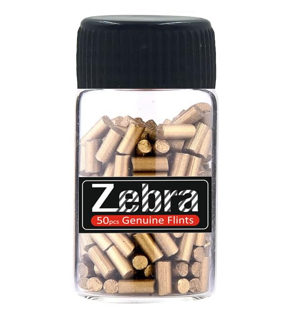Zebra (Golden) Genuine Lighter Flint Stone (Pack of 50 Pieces) I ...