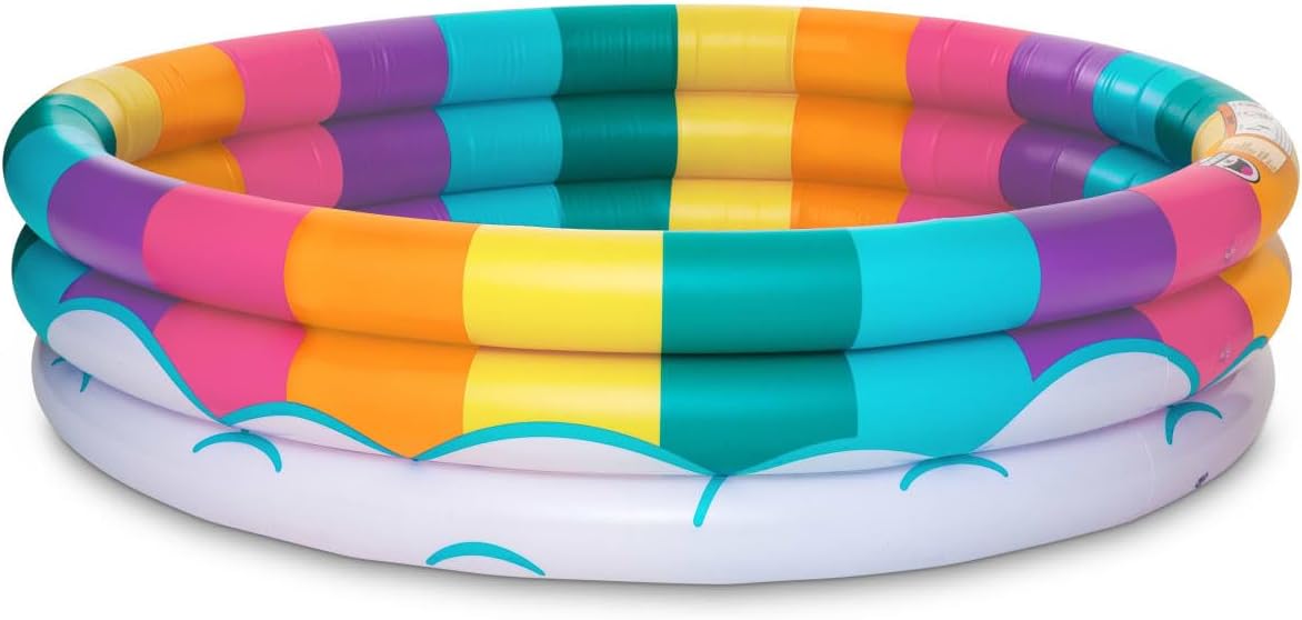 Amazon.com: BigMouth Inc Inflatable Rainbow Kiddie Pool, Durable ...