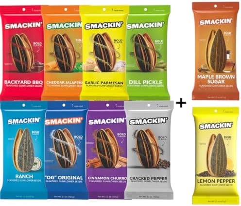 Amazon.com : SMACKIN' Sunflower Seeds – 10 Flavor Variety Pack (1.05 oz ...