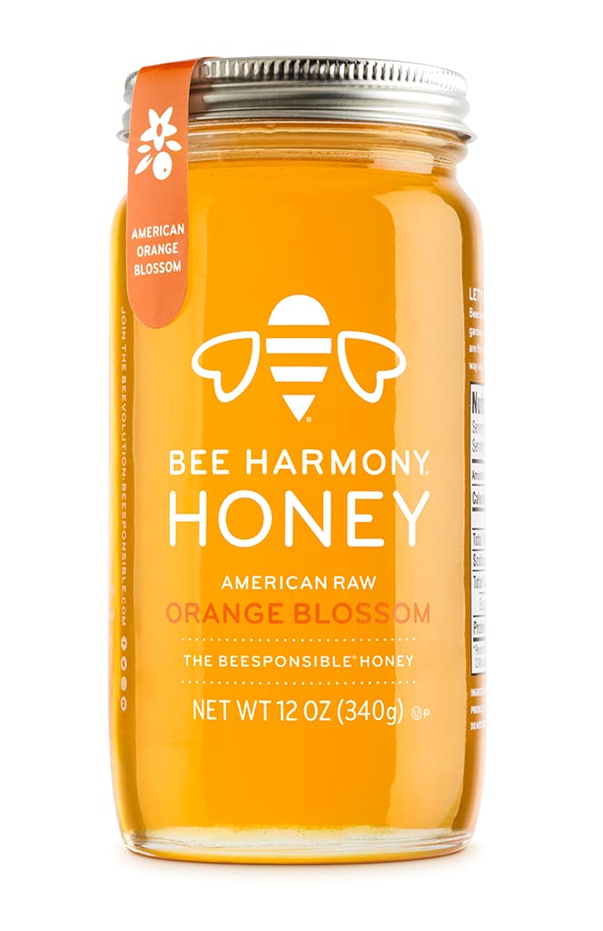 Amazon.com : Bee Harmony American Raw Orange Blossom Honey, 12 Ounce ...