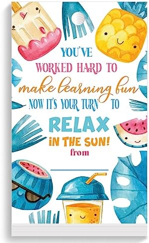 Amazon.com: Summer Teacher Appreciation Gift Tags Furit Writing Thank ...
