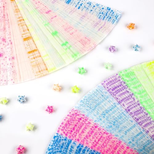 Amazon.com : 420pcs Star Paper Strips, Lucky Star Origami Paper Glowing ...