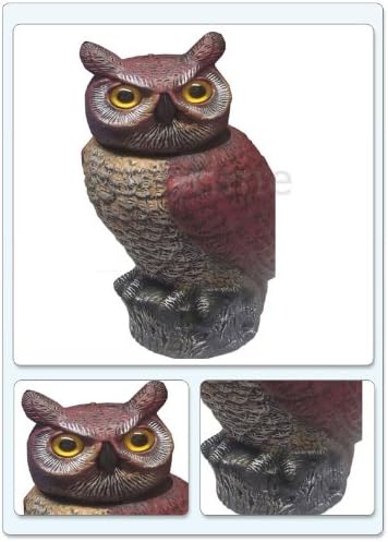X2 LARGE WIND ACTION 360 DEGREE SPINNING HEAD OWL GARDEN BIRD DETERRENT ...
