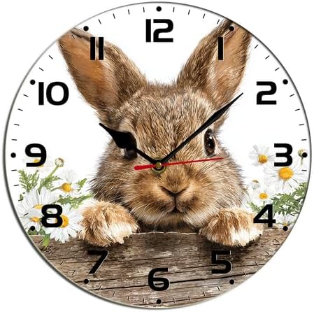 Horienteeon Farmhouse Rabbit Wall Clock Farmhouse Cottagecore Animal ...