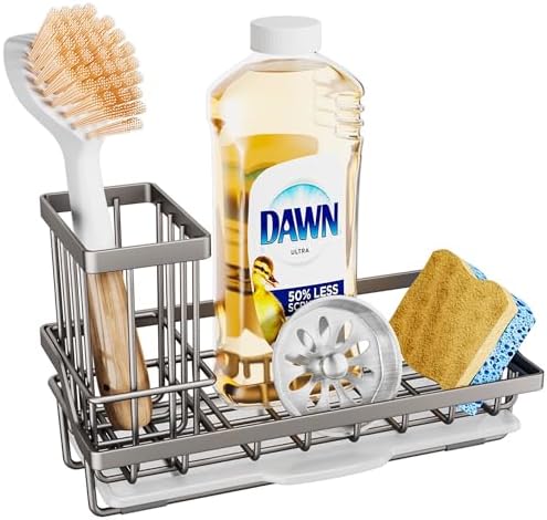 Amazon.com - SWTYMIKI Sink Caddy Sponge Holder - Kitchen Sink Organizer ...