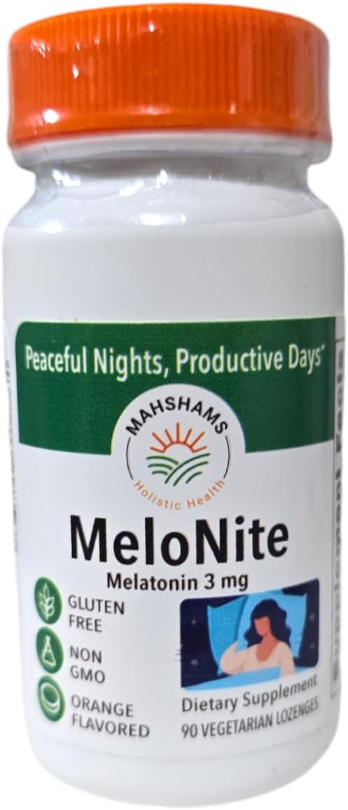 Amazon.com: MAHSHAMS MeloNite Melatonin 3 mg Lozenges, 90 Count, Orange ...