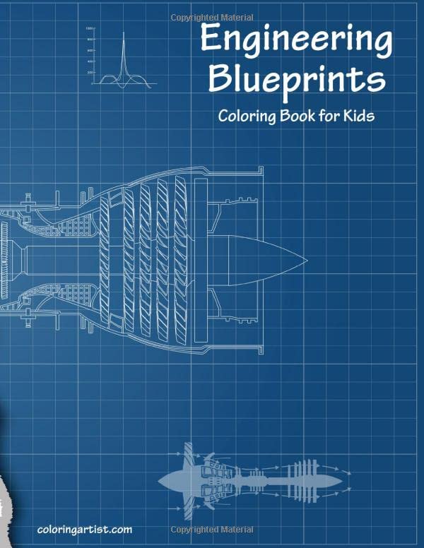 Engineering Blueprints Coloring Book for Kids: Snels, Nick ...