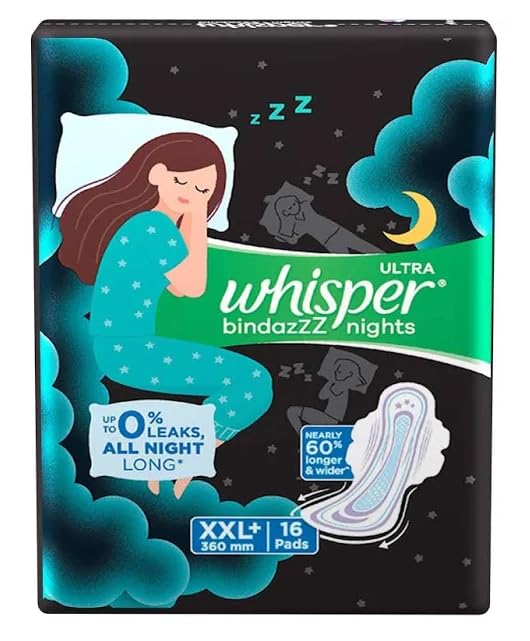 Buy Whisper Bindazzz Nights XXL+ 16 units (pack of 1) XXL+ for Heavy ...