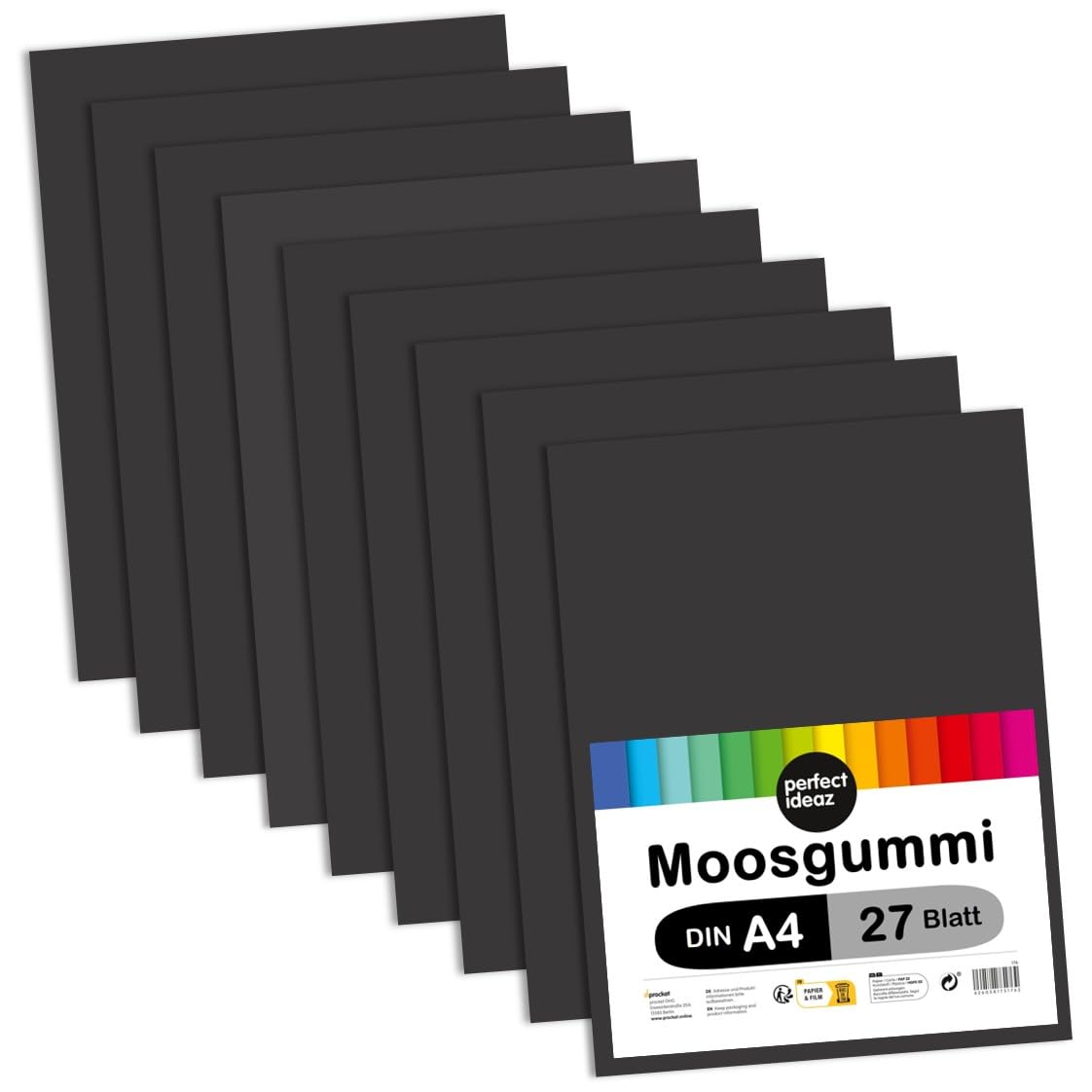 perfect ideaz 27 feuilles de papier mousse noir DIN-A4, plaques de ...