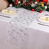 Amazon.com: Snowkingdom 2 Pcs Christmas Snowflake Silver Table Runner ...