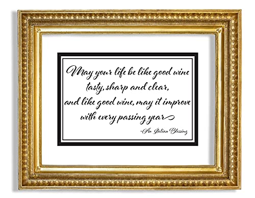 Italian Blessing Quotes Wall Art (5 X 7 Inches Unframed)