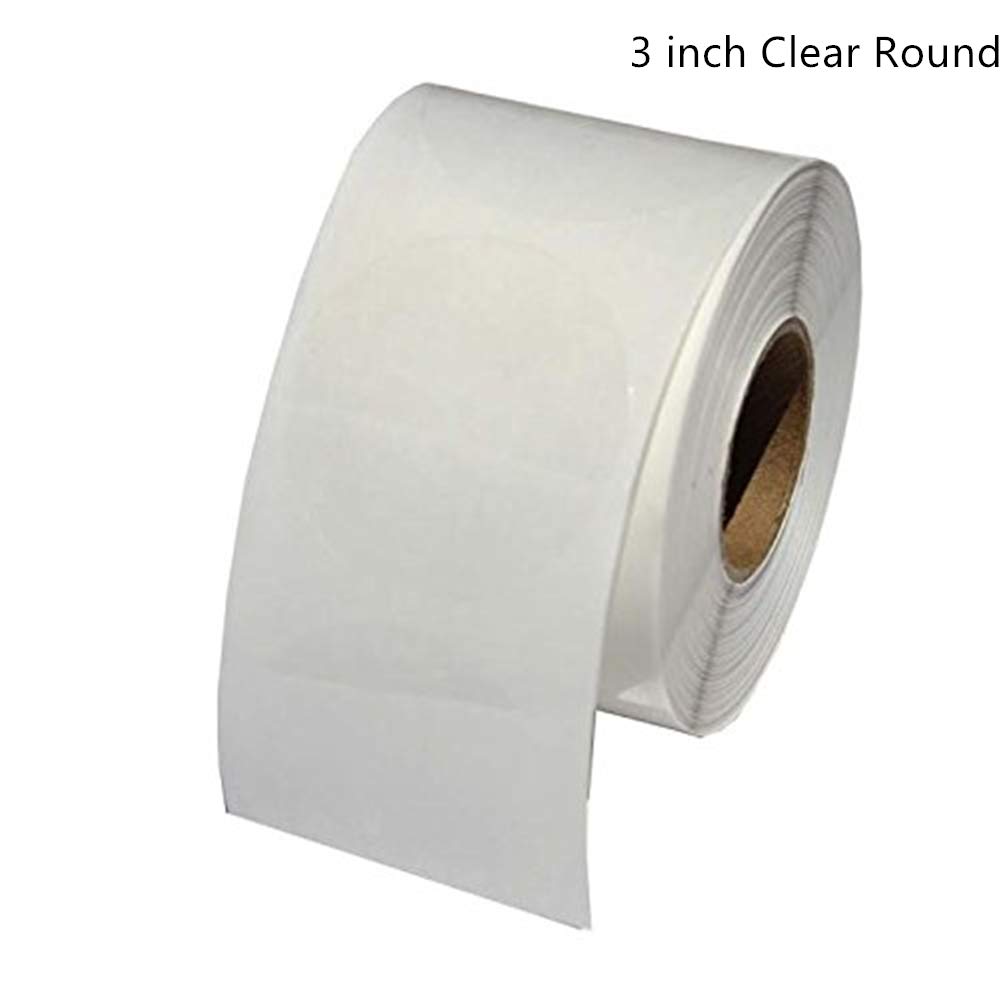 Buy Hybsk Clear Seal Sticker Labels 3 inch Round Circle Wafer Stickers ...