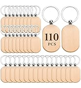 Amazon.com: Auihiay 25 Pieces Leather Wood Keychain Blank, Wooden ...