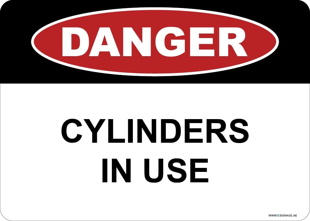 Amazon.com: G Signage - "Cylinders In Use" - OSHA Danger Sign - Acrylic ...