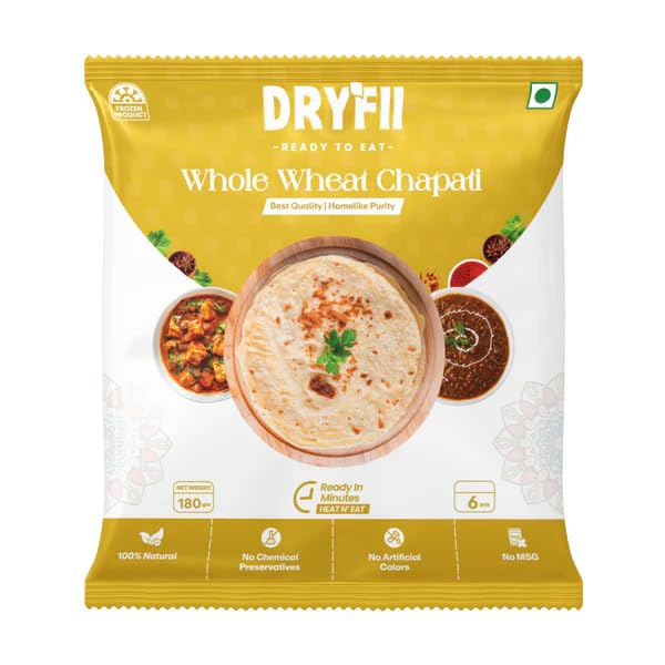 Dryfii Ready-to-Eat Soft Chapati (Pack of 2 x 6 pcs each) Ready-to-Eat ...