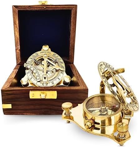 Amazon.com: SARA NAUTICAL Antique Brass Sundial Compass, Sundial Clock ...