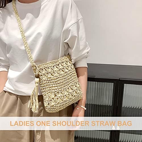 1 Ladies Straw Bag with 1 Shell Keychain, 1 Small Cherry Blossom Brooch ...