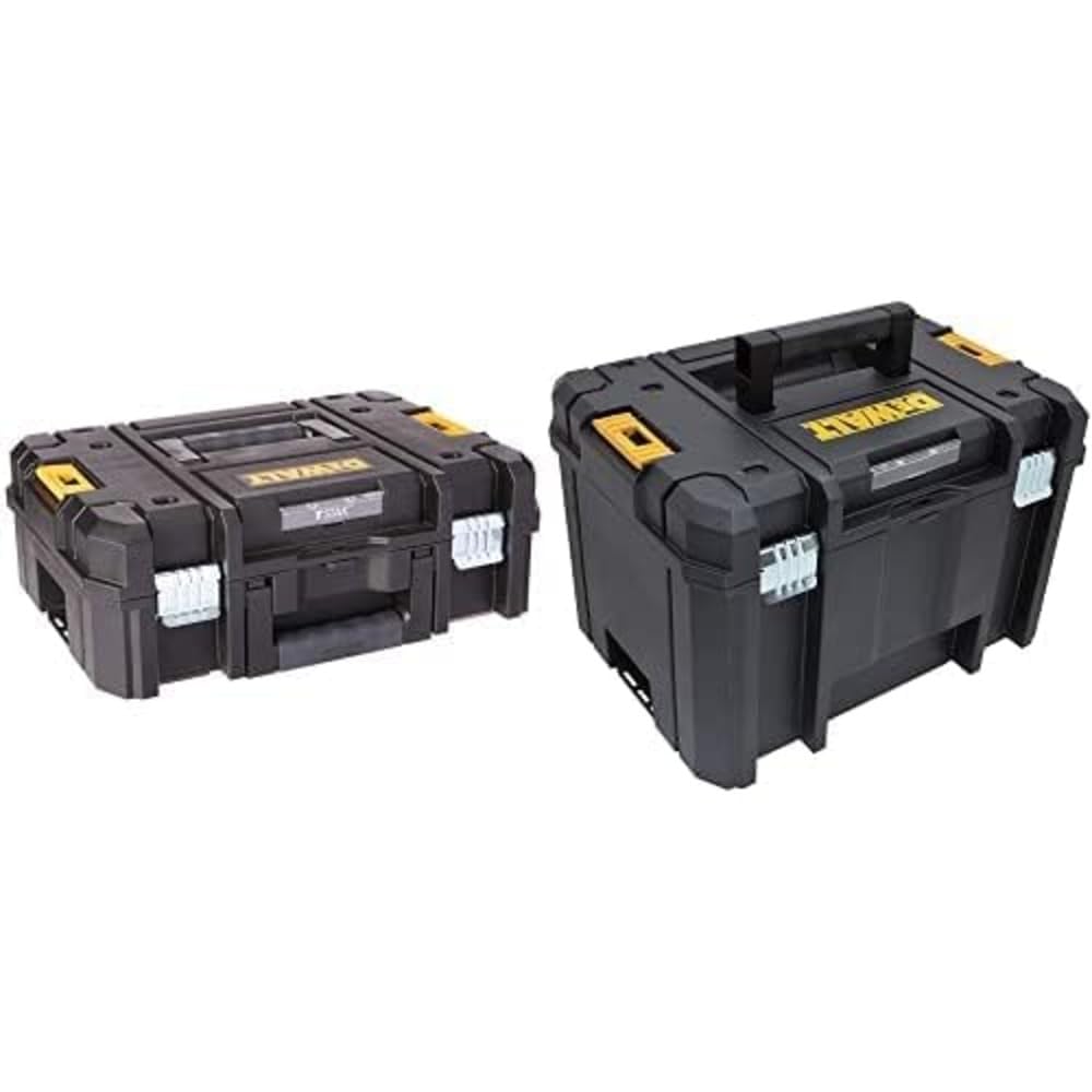 DEWALT DWST17807 Metal Latch Suitcase Flat Top, Black & DEWALT TSTAK ...