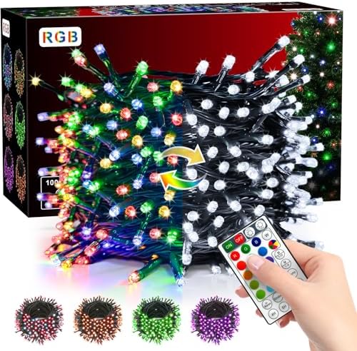 Voolex RGB Christmas Lights 100 LED 33Ft, Decorative Led Color Changing ...
