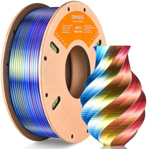 ERYONE PLA Silk Shiny 3D Printer Filament 1.75mm, Triple Silk PLA ...