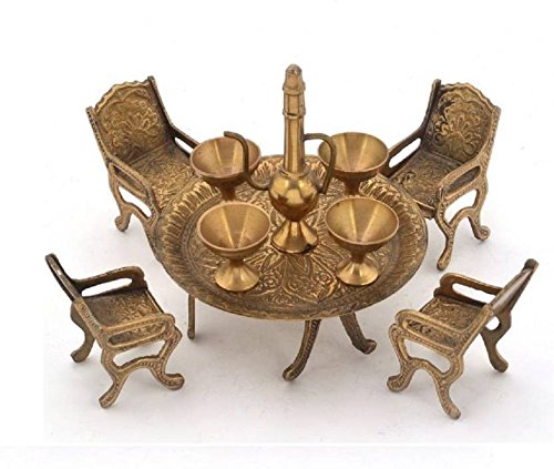 Buy GREENTOUCH CRAFTS Handmade Brass Unique Design Dining Table Chair ...