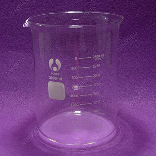 3000mL Glass Beaker,3L Low Form,with Spout Mouth,Borosilicate3.3 ...