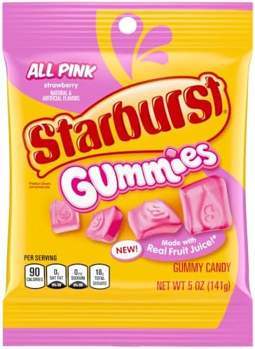 Amazon.com : STARBURST Gummies All Pink Gummy Candy, 5 oz Bag (Pack of ...