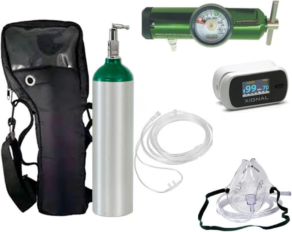 EQMED Tanque de Oxígeno Portátil con Capacidad de 425 Litros Vacío ...