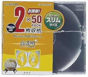 Amazon | エレコム (まとめ) Blu-ray/DVD/CDケース(スリム/PS/2枚収納) CCD-JSCSW50CR (×2セット) | エレコム(ELECOM) | メディアケース 通販