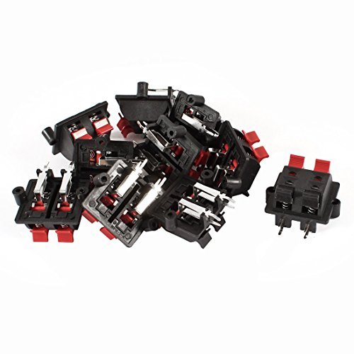 Dual Rows Spring Loaded Speaker Terminal Board 4 Position 4 Pin 10pcs ...