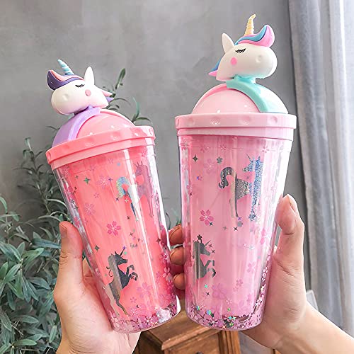 New Rainbow Unicorn Sipper for Girls Double Wallet Sipper Bottle ...