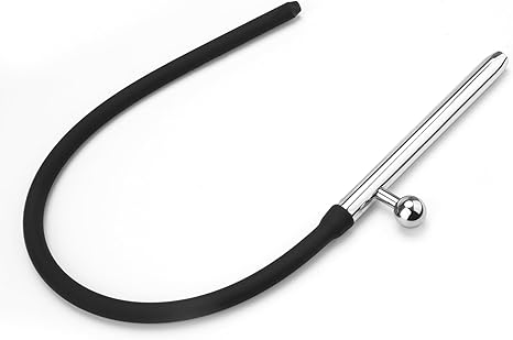 Silicone Metal Urethral Sound Catheter Plug Training Toy Soft Hollow ...