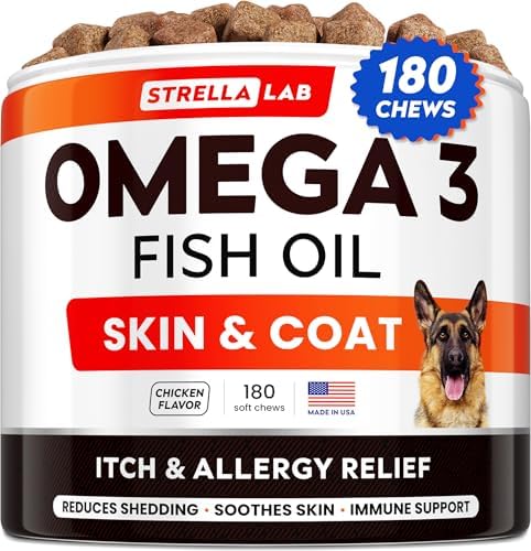 Amazon.com : Salmon Oil for Dogs 200 Chews Omega 3 Fish Oil for Dogs - Skin and Coat Supplement ...