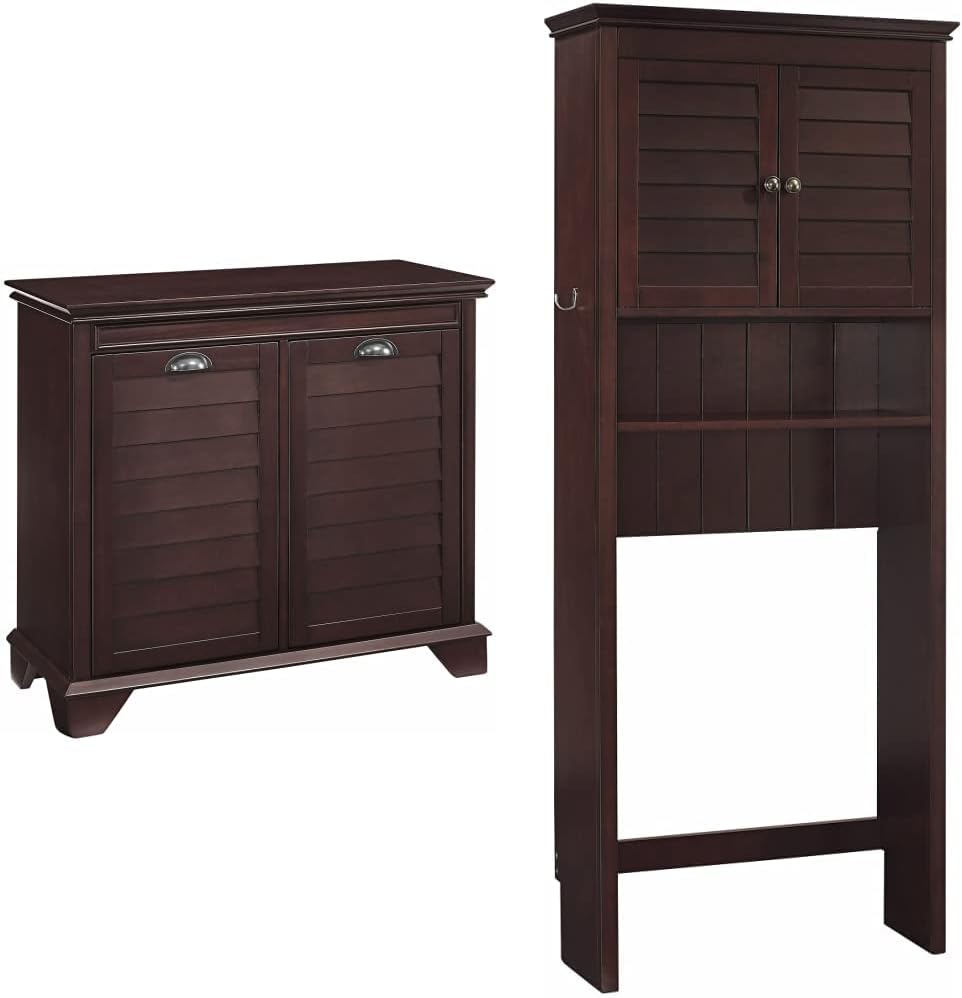 Amazon.com: Crosley Furniture Lydia Two-Compartment Linen Hamper ...