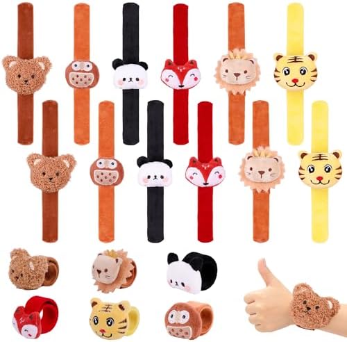 Stuffed Animal Slap Bracelets for Kids,12PCS Plush Slap Bracelets Bulk ...